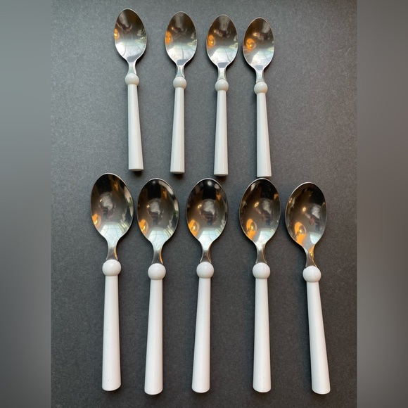 IKEA | Dining | Vintage Ikea White Flatware Spoons Lot Of 9 | Poshmark